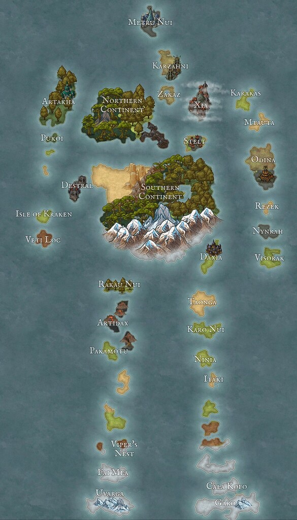 Guildverse Lore Post Two: The Geography of the Matoran Universe ...