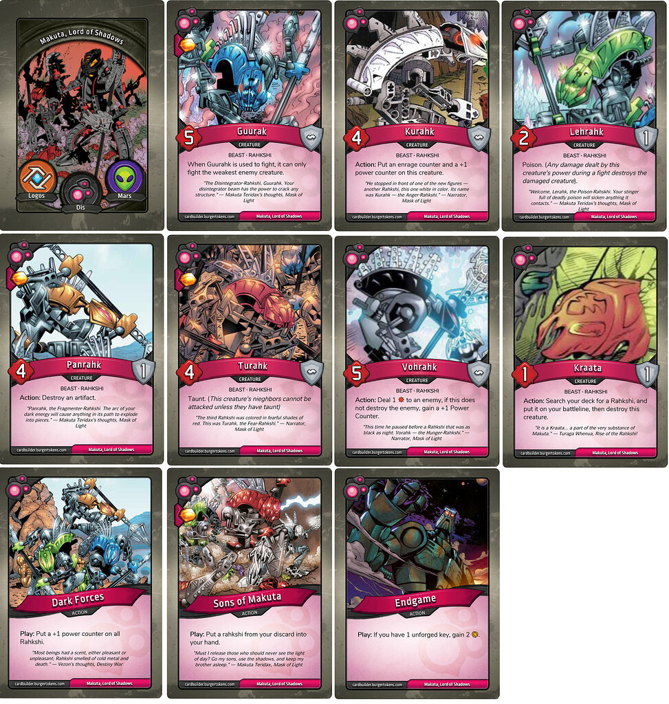 Bionicle Keyforge cards - Artwork - The TTV Message Boards