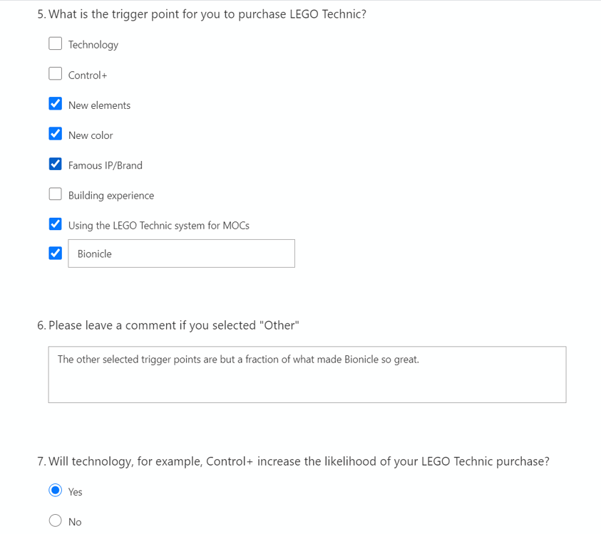 LEGO Technic Fan Survey - LEGO - The TTV Message Boards