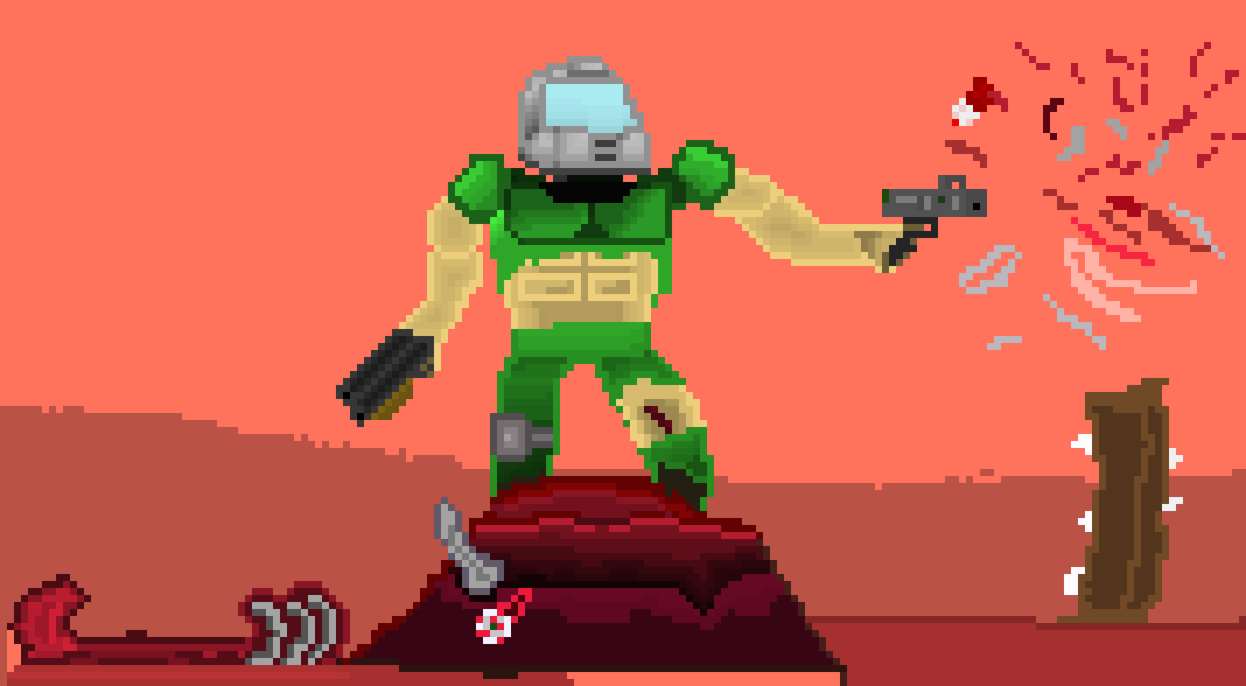 Doom Guy Pixel Art Artwork The TTV Message Boards Doom Guy Pixel Art Artwork The TTV Message Boards